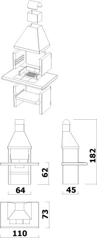 Norman Komfort zahradní krb, povrch bílý vymývaný