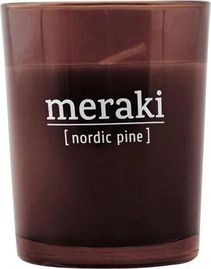 Vonná svíčka Meraki Nordic Pine v tmavém skle malá