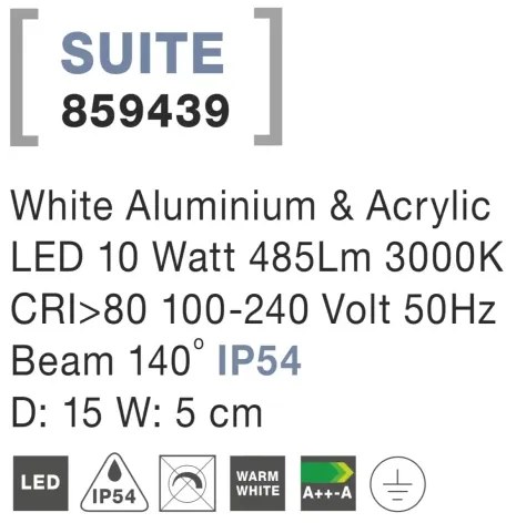 Venkovní LED svítidlo Suite 15 bílé