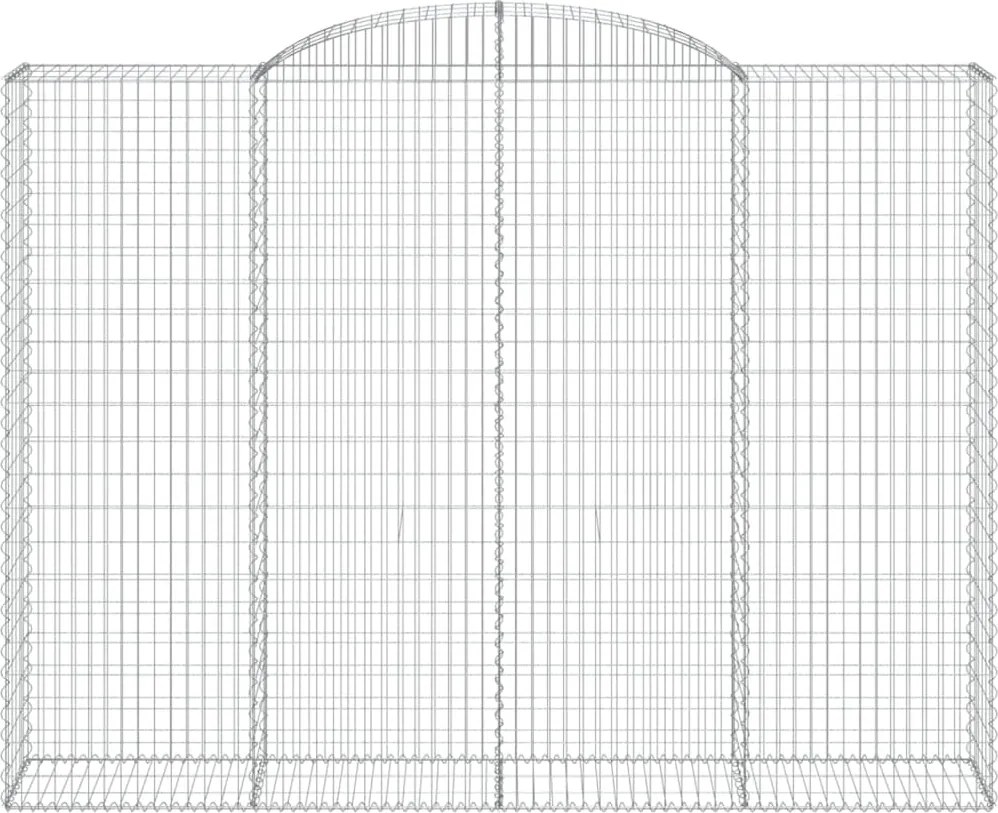Klenuté gabionové koše 6 ks 300x50x220/240cm pozinkované železo 3146813