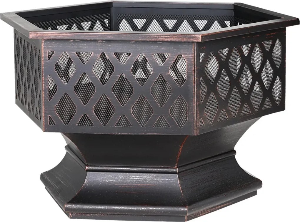 Zahradní ohniště Hexa 70 cm černé