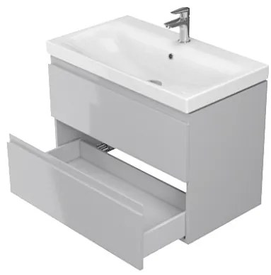 Cersanit Moduo Slim, umyvadlová skříňka 80cm, šedá lesklá, S929-001
