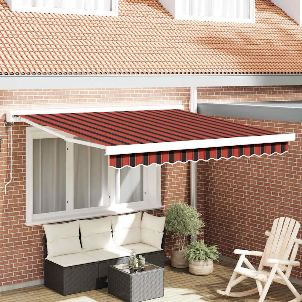 Stahovací markýza Červená a černá 350 x 250 x 165 cm 3330238