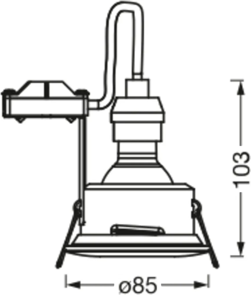 OSRAM OSRAM, Koupelnové podhledové svítidlo, ø 85mm, GU10OSRAM, 4,3W, 230V, IP65, bílá, AC3146902ZS