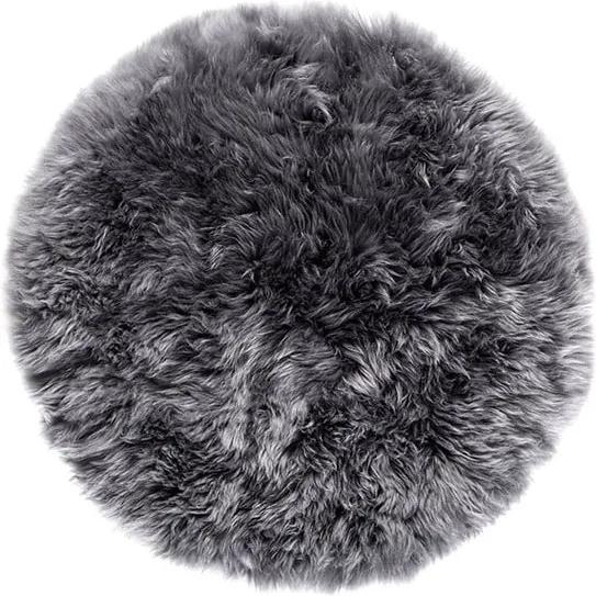 Šedý koberec z ovčí kožešiny Royal Dream Zealand, ⌀ 70 cm