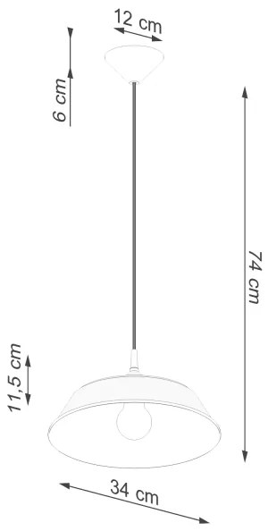 Sollux SL.1328 - Lustr na lanku FRIKA 1xE27/15W/230V pr. 34 cm černá