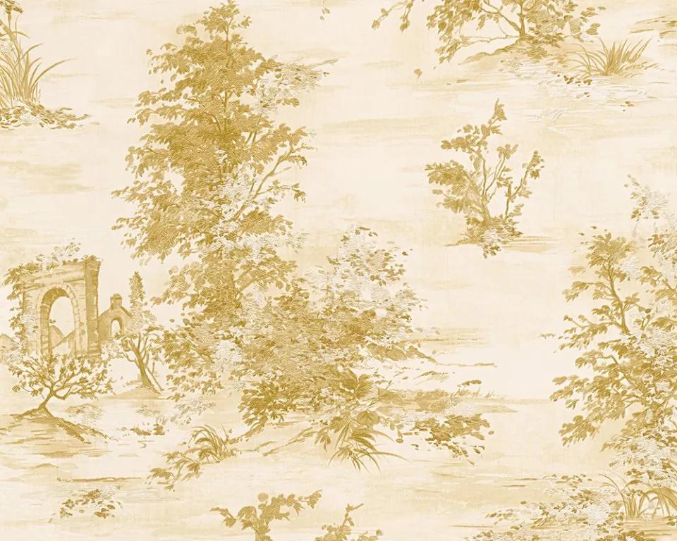 Vliesová tapeta venkovská, krémová, metalická 30429-4 / Tapety na zeď 304294 Romantica 3 AS (0,53 x 10,05 m) A.S.Création