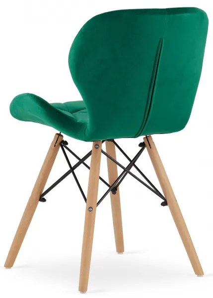 Set tří jídelních židlí LAGO zelené (hnědé nohy) (3ks)