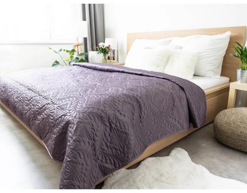 ERVI PLAS Luxusní přehoz na postel – Amadeo tmavě fialový 220 × 240 cm