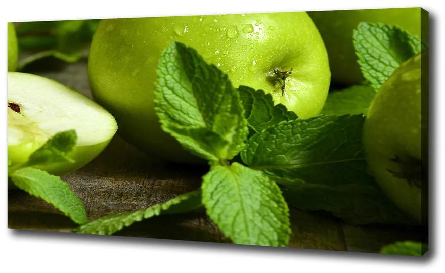 Wallmuralia Foto obraz na plátně Zelená jablka 100x50 cm