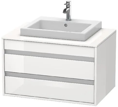 Duravit Ketho - Umyvadlová skříňka 50x80x55 cm, 2 zásuvka, lesklá bílá KT675402222