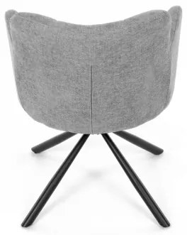 Židle jídelní šedá látka černé kovové nohy otočná 90° DCH-T1122 GREY2