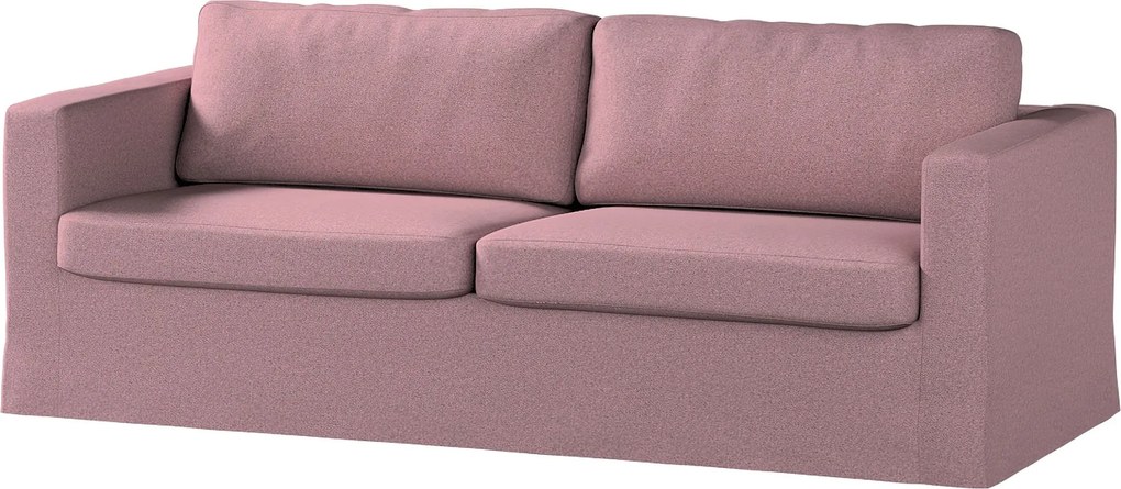 Potah na pohovku IKEA Karlstad 3-místná, nerozkládací, dlouhý barva růžová látka pletený vzor