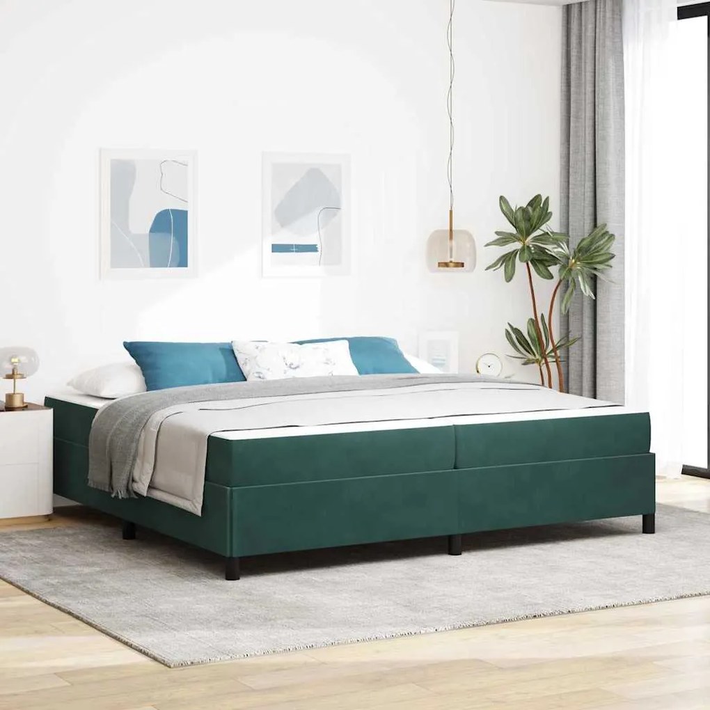 Rám postele Tmavě zelená 200 x 200 cm textil 3399087