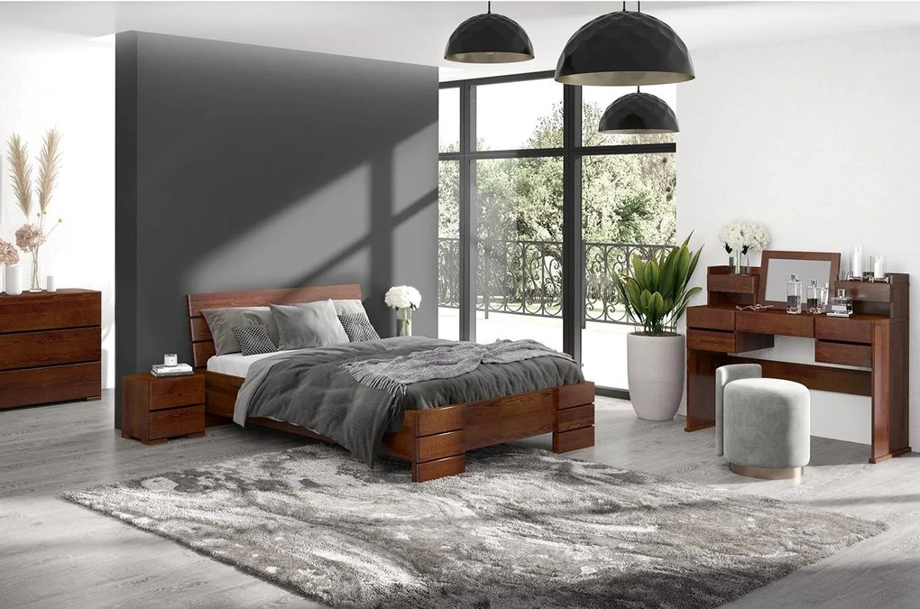 Prodloužená postel s úložným prostorem Sandemo - borovice   ,  120x220 cm