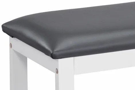 Dřevěný sedací botník lavice do předsíně bílý sedák šedý 83168-06 WT