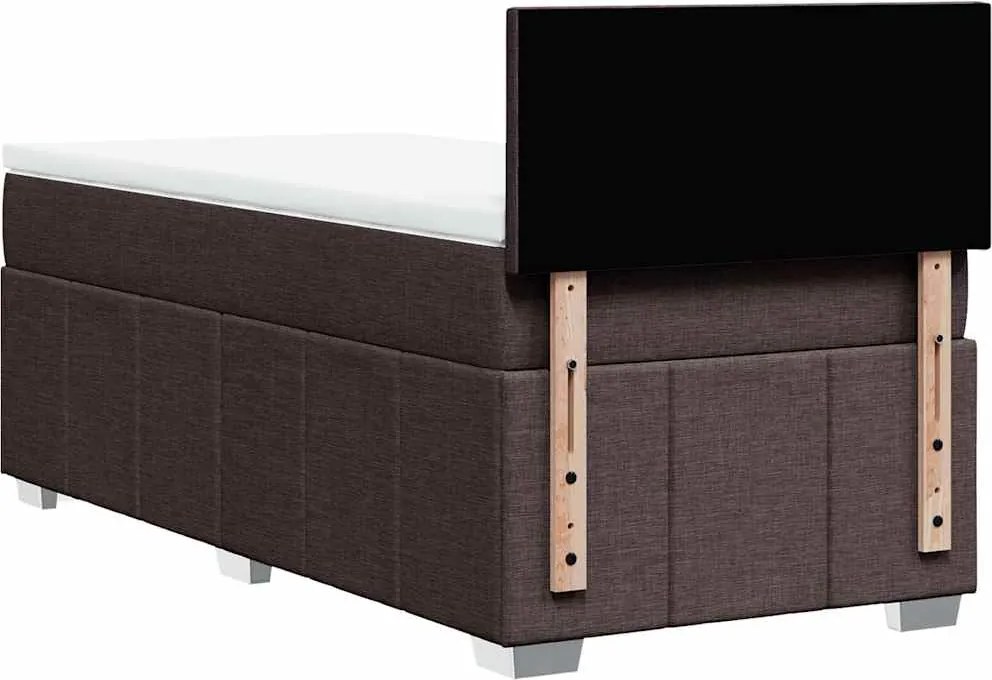 Box spring postel s matrací tmavě hnědá 90x200 cm textil 3286947