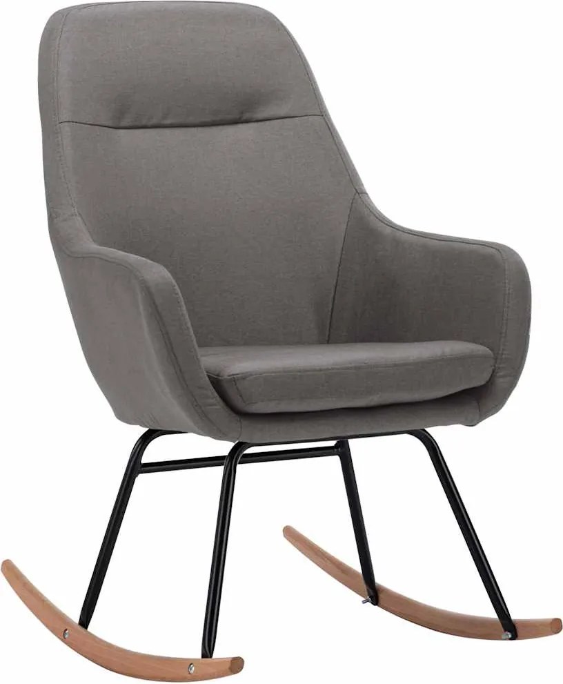 Houpací křeslo světle šedé textil 289537