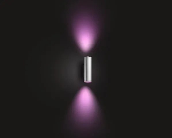 PH 17463/47/P7 Hue LED White and Color Ambiance Venkovní nástěnné svítidlo Philips APPEAR 17463/47/P7 2x8W 1200lm 2000-6500K RGBW IP44 8,4cm nerezové - PHILIPS HUE (915005976301)