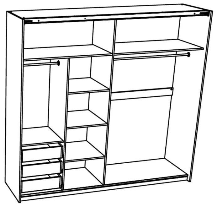 Skříň AP 230 EL - dub severský/písek lesk