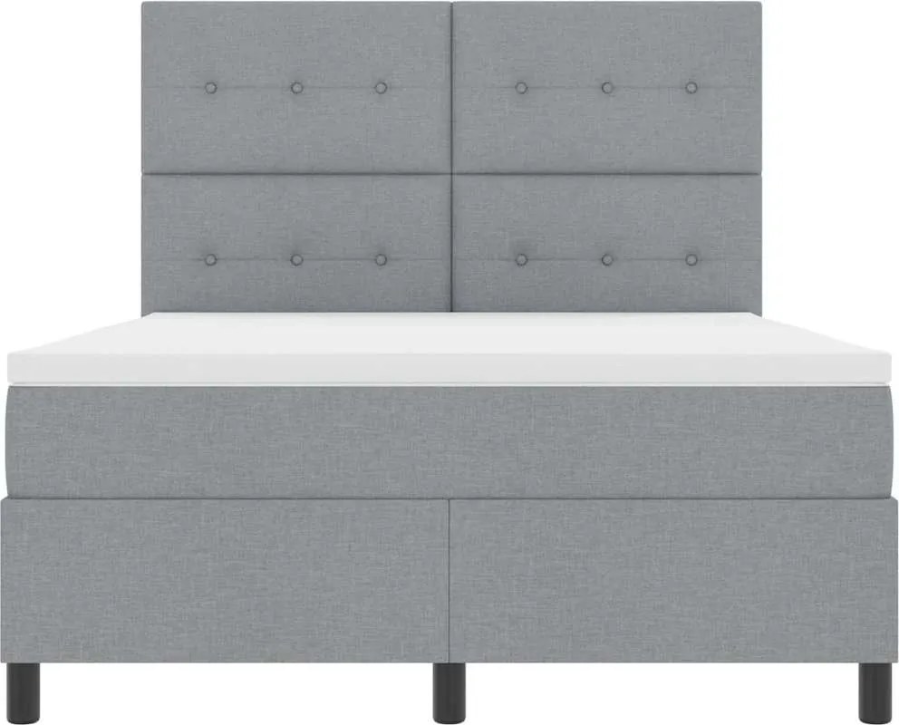 Postel s boxspringem s čelo Světle šedá 160 x 200 cm textil 3339399