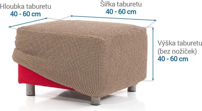 Super strečové potahy NIAGARA oříšková taburet (40 - 60 cm)