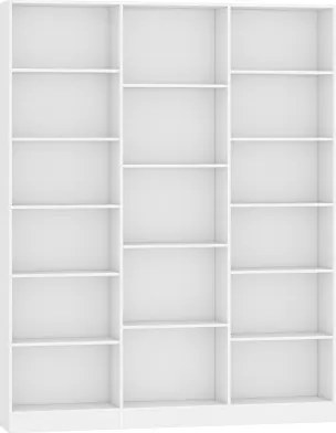 HOMCOM Regál na knihy 6 úrovní, úložný regál s 17 přihrádkami a nastavitelnými policemi, 149 x 23,6 x 188 cm Bílá