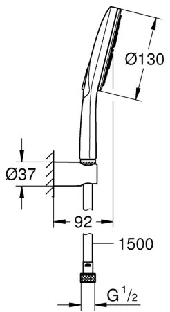 GROHE 26581000 - Sprchová sada RAINSHOWER SMARTACTIVE 130 1500 mm chrom