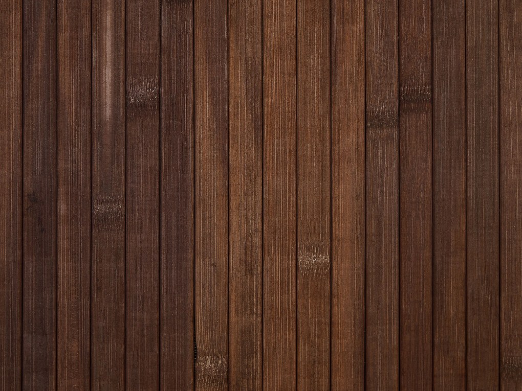Bambusový koš s víkem tmavé dřevo KANDY Beliani