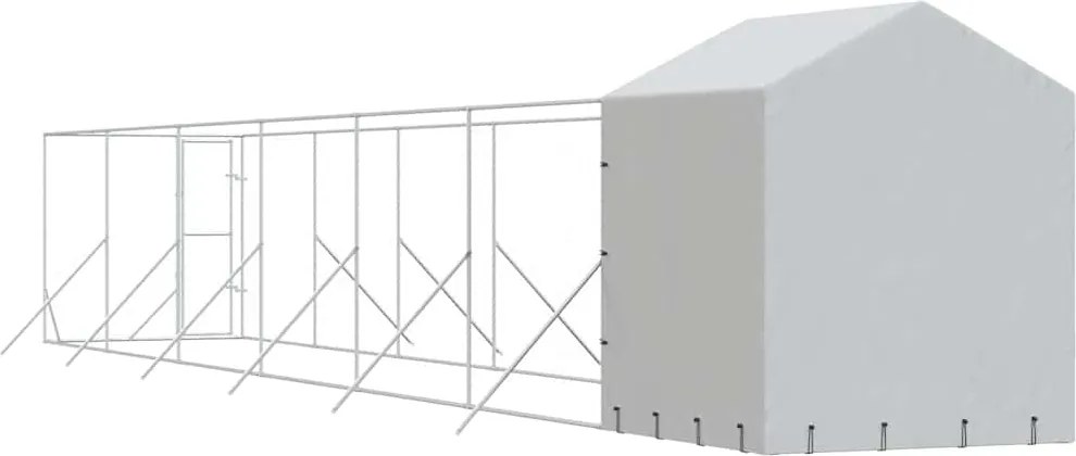 Venkovní psí kotec se střechou stříbrný 2 x 14 x 2,5 m ocel 3190477