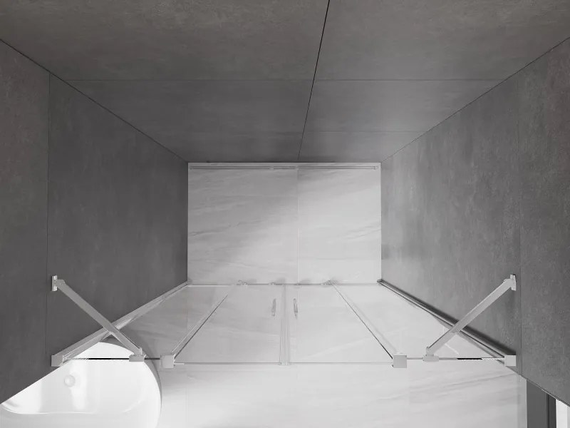 Mexen Velar Duo, posuvné dveře do otvoru 140x200 cm, 8mm čiré sklo, chromový profil, 871-140-000-02-01