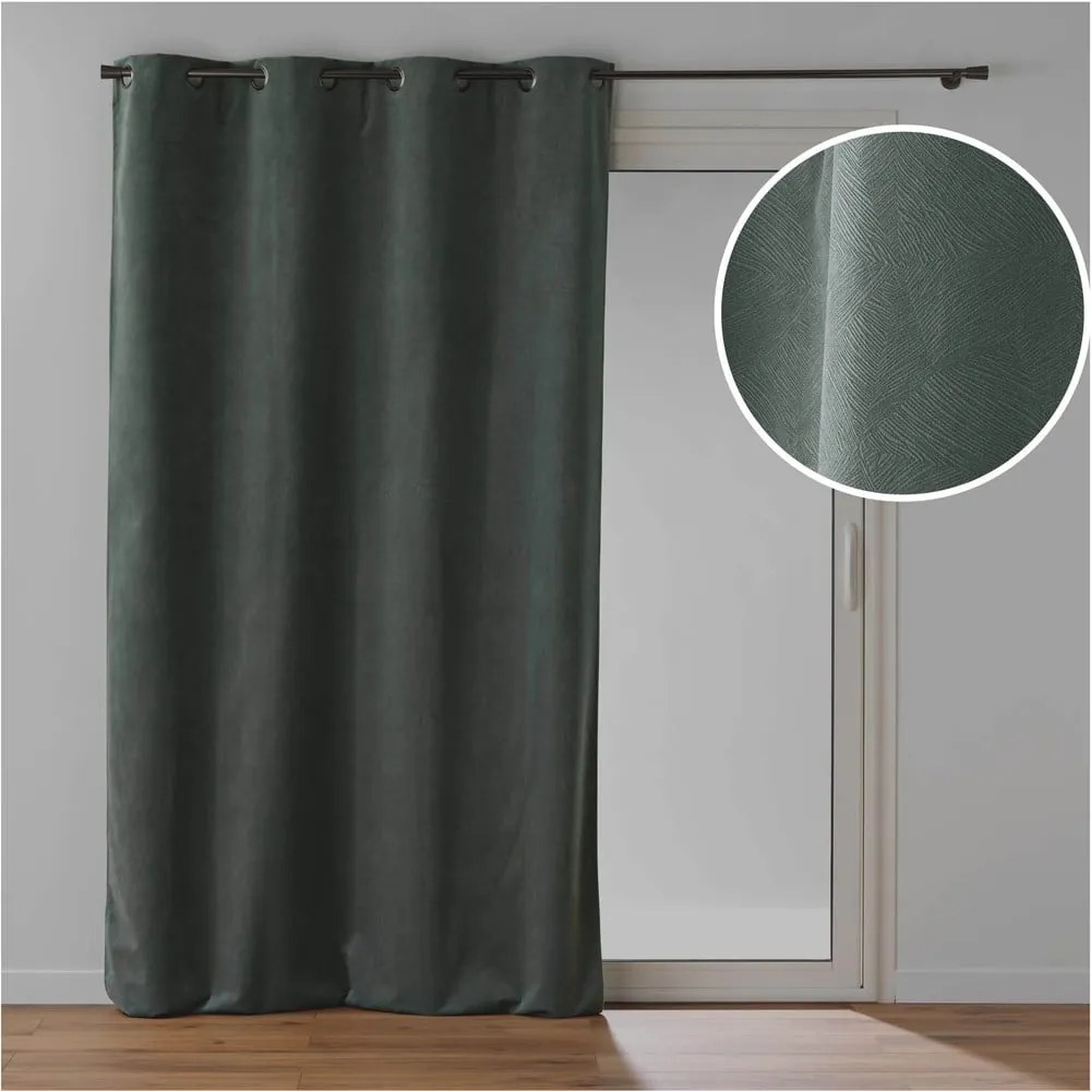 Khaki sametový závěs 140x260 cm Olympe – douceur d'intérieur