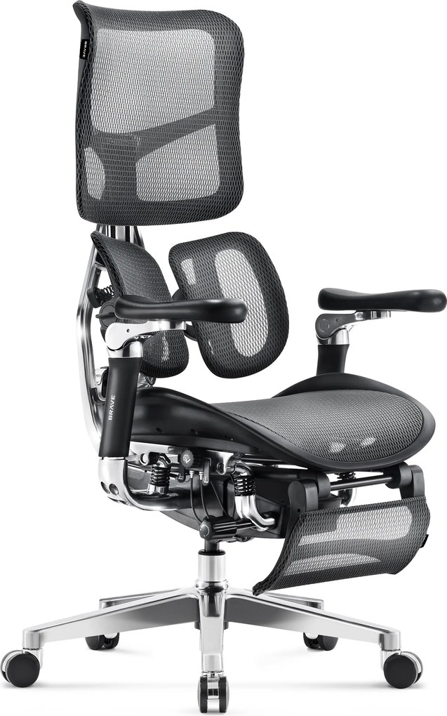 Ergonomická židle s podnožkou černá Premium Normal Size: Diablo V-Kinetic