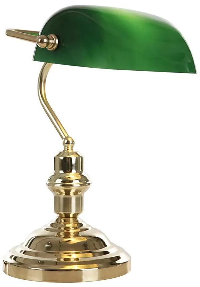 GLOBO 2491 - Stolní lampa ANTIQUE 1xE27/60W zelená - zlatá Biano.cz