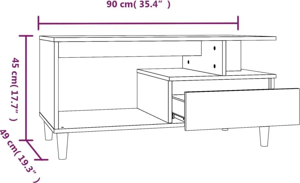 vidaXL Konferenční stolek 90x49x45 cm kompozitní dřevo [819616] Barva: kouřový dub