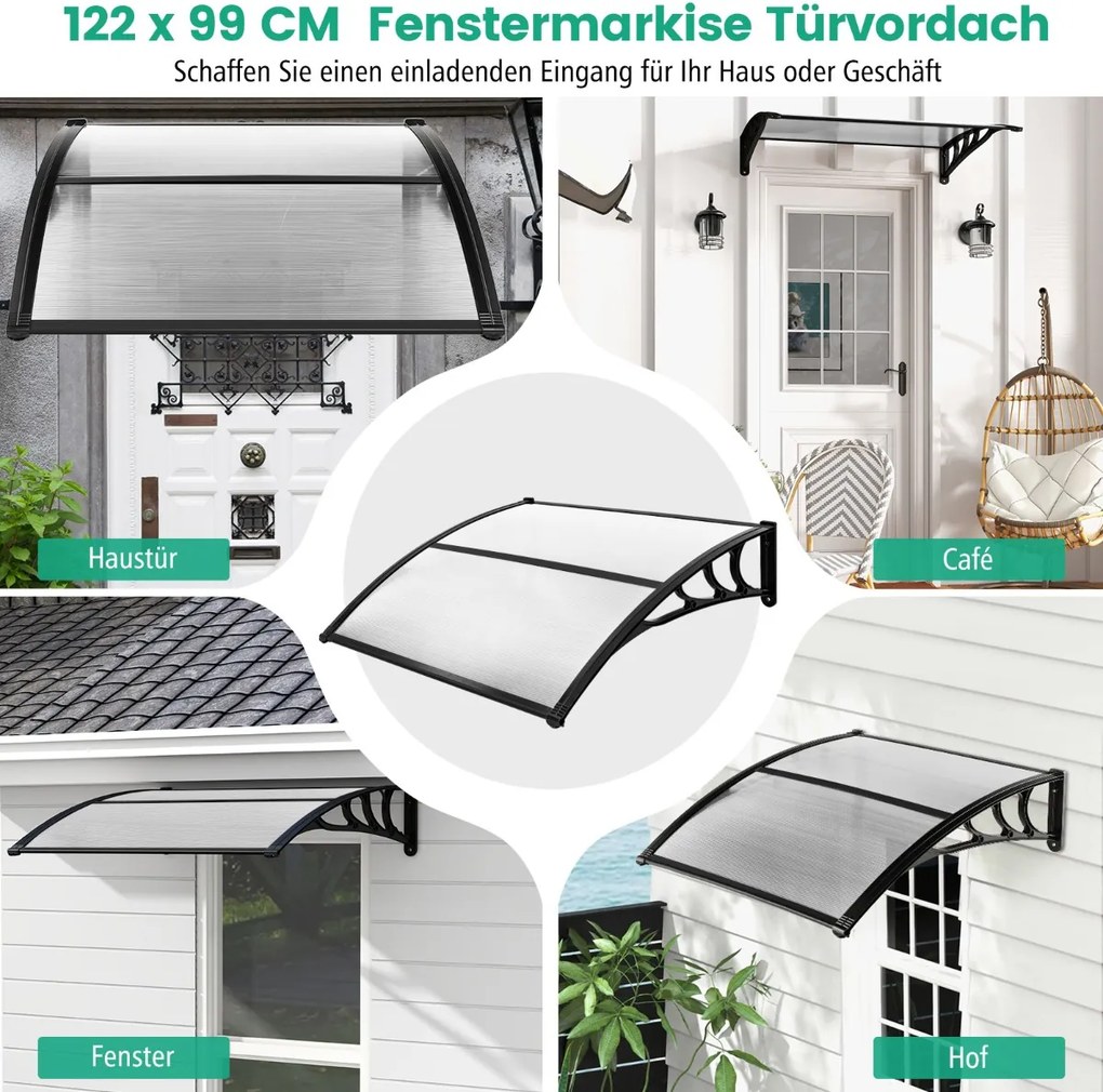 Costway Stříška předních dveří stříška psací stůl