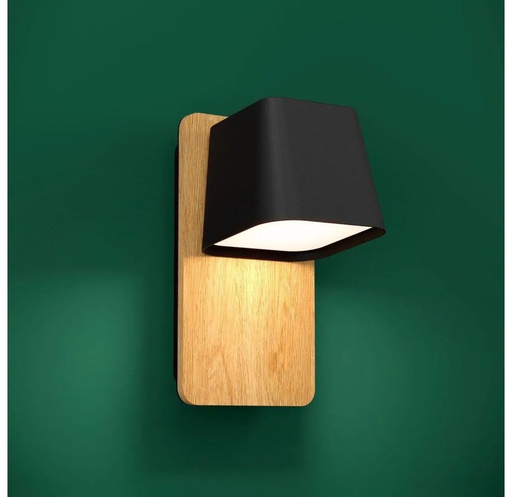 Eglo 390009 - Nástěnné svítidlo RUSCIO 1xE27/40W/230V černá/hnědá