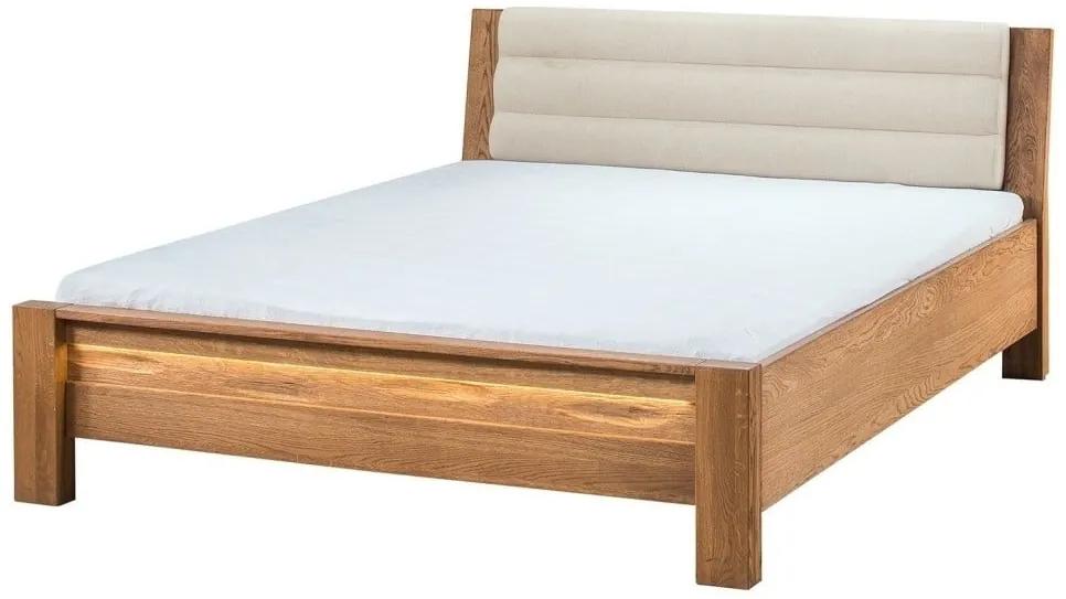 Dvoulůžková postel s krémovým čalouněním Szynaka Meble, 160 x 200 cm