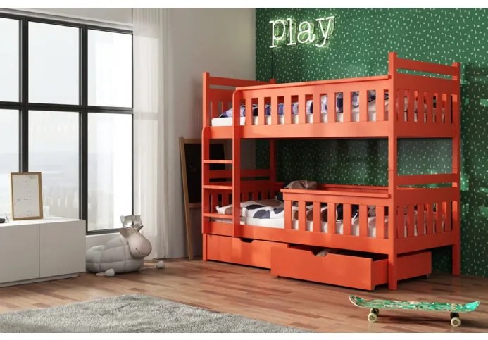 Dětská postel 90x200 ANDREA - oranžová