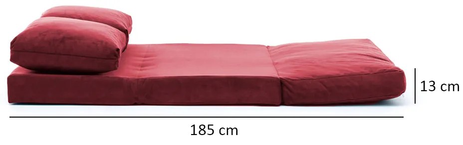 Hanah Home Rozkládací futonová pohovka TAIDA kaštanová 859FTN1271