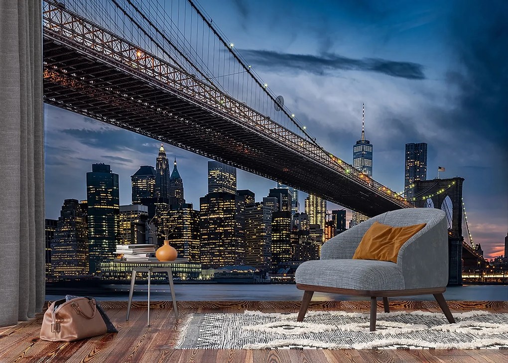 Fototapeta na míru Noční Brooklynský most | Vliesová fototapeta na zed' | DFTNXXL3024