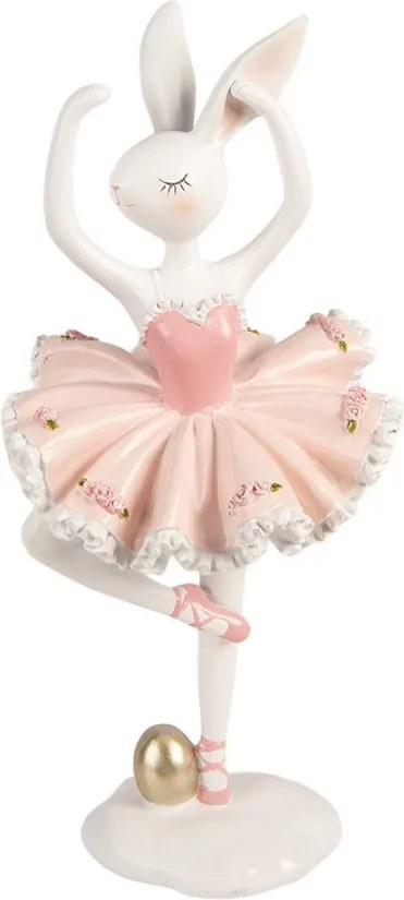 Dekorace králík baletka v růžové sukýnce - 16*16*35 cm
