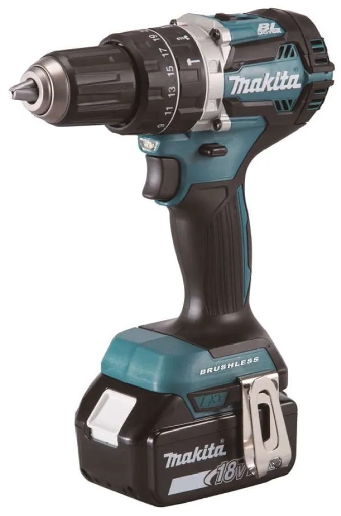 Makita - 18V AKU vrtací šroubovák s příklepem, 2x aku 3,0 Ah, nabíječka DHP484RFJ