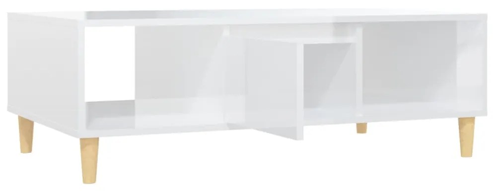 vidaXL Konferenční stolek bílý vysoký lesk 103,5x60x35 cm dřevotříska