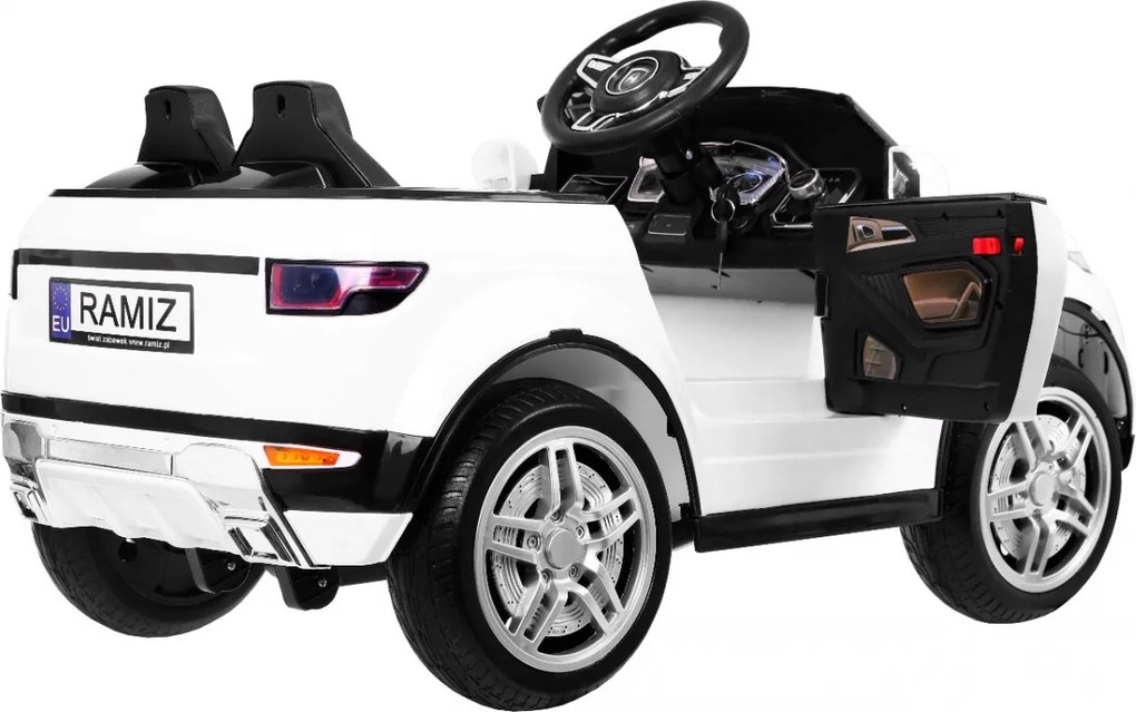 Ramiz Elektrické autíčko Rapid Racer pro děti, bílé SUV + dálkové ovládání