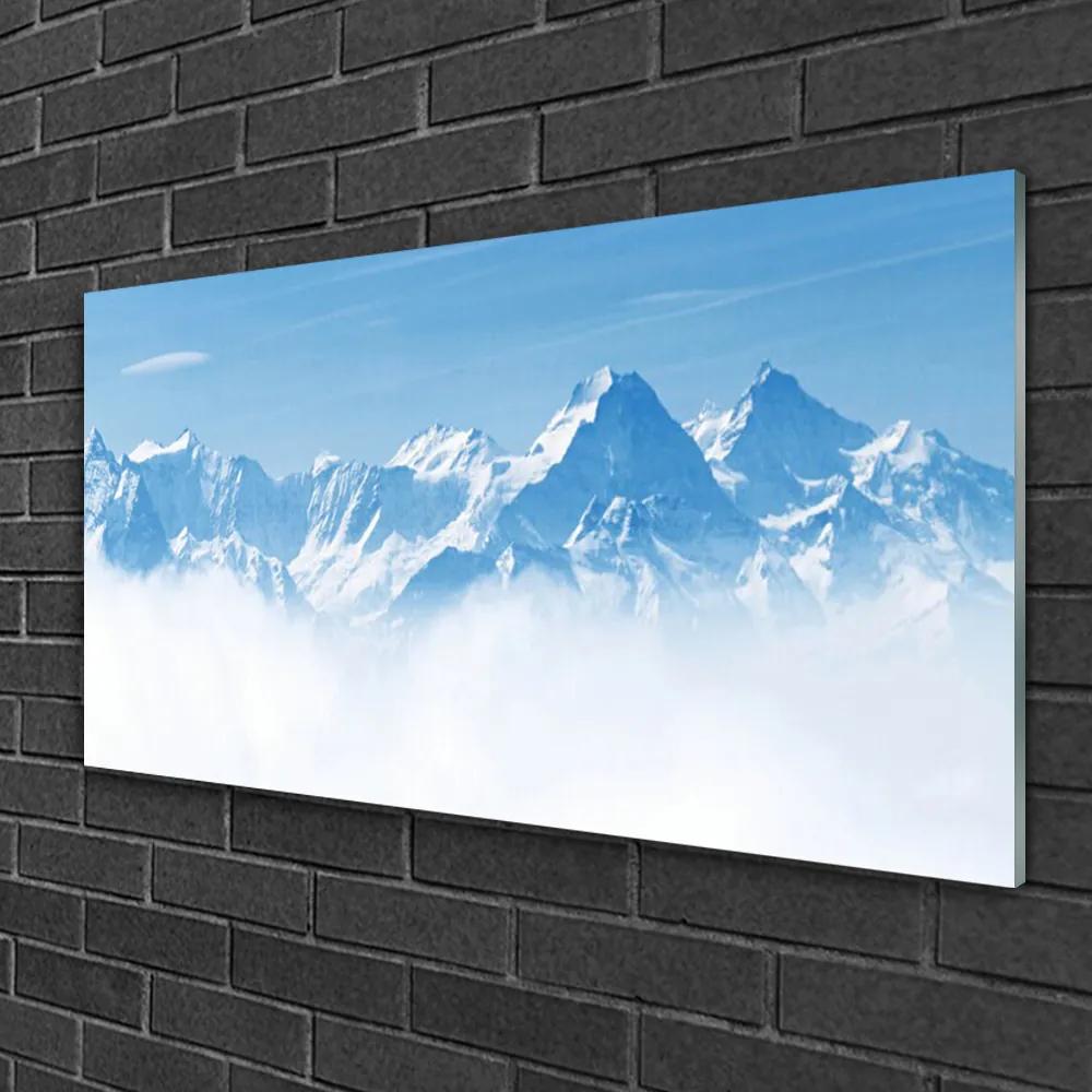 Obraz na skle Hory Mlha Krajina 100x50 cm