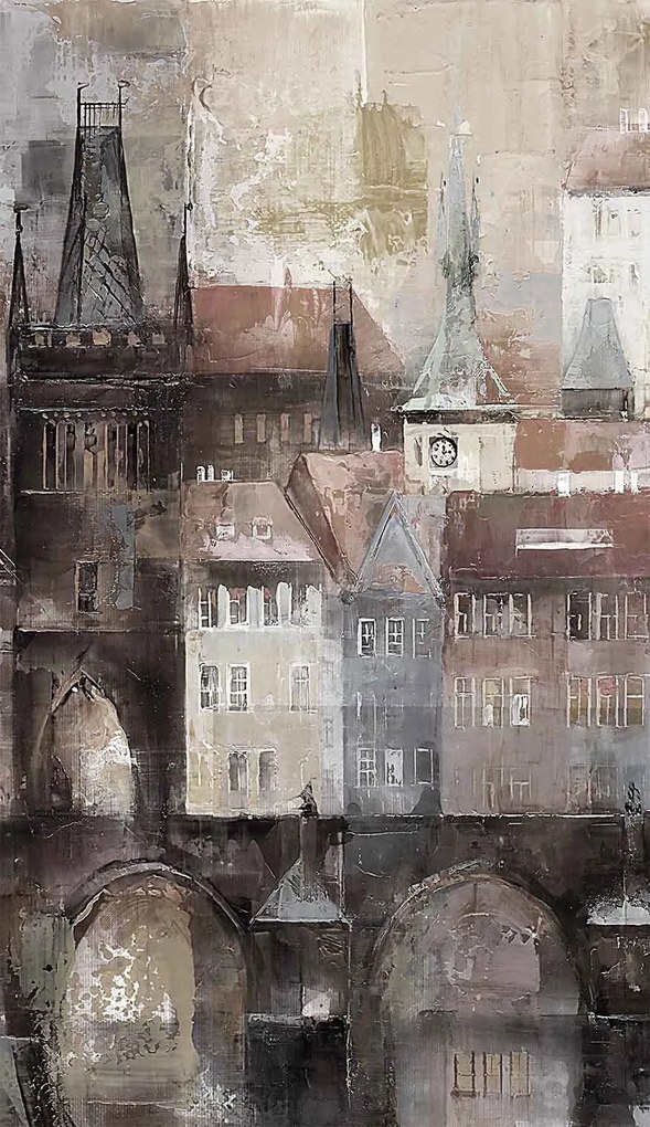 Obraz Staré Město pražské Brown Velikost (šířka x výška): 50x20 cm