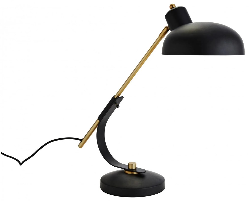 MADAM STOLTZ Stolní lampa Matt Black/Brass, černá barva, zlatá barva, kov
