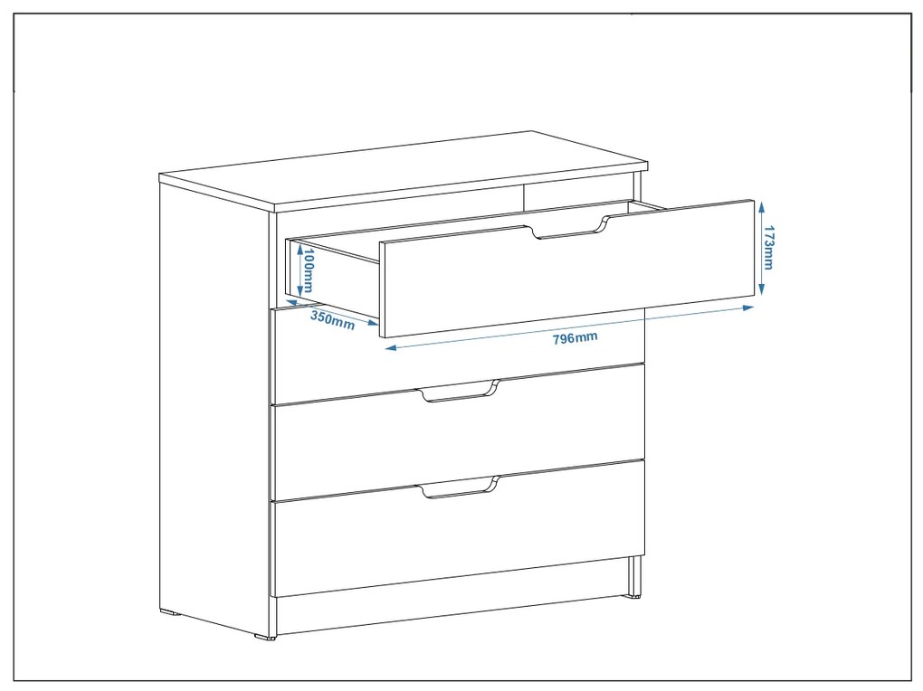 Vomaks unit, s.r.o. Komoda K-4 EKO Barva: dub truffle