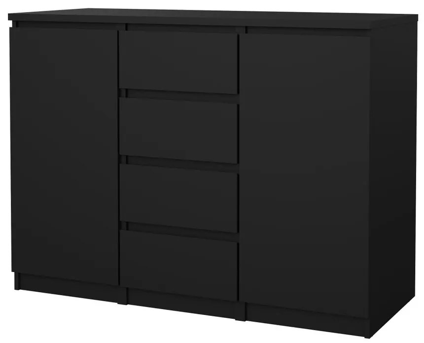 Komoda Simplicity 121 x 50 x 91 cm, černý mat